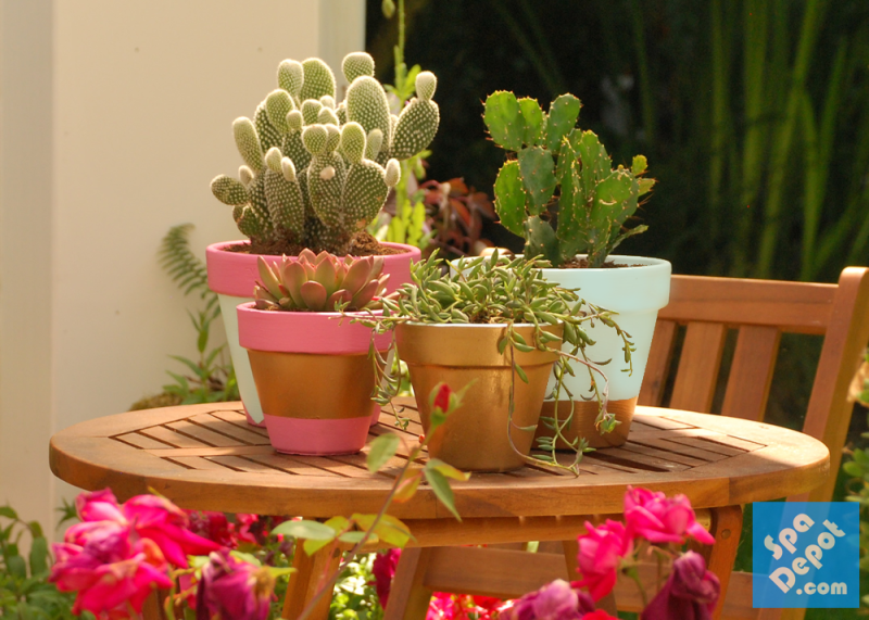 Decorating Your Hot Tub Space: Painted Terra Cotta Pots DIY – Hot Tub ...